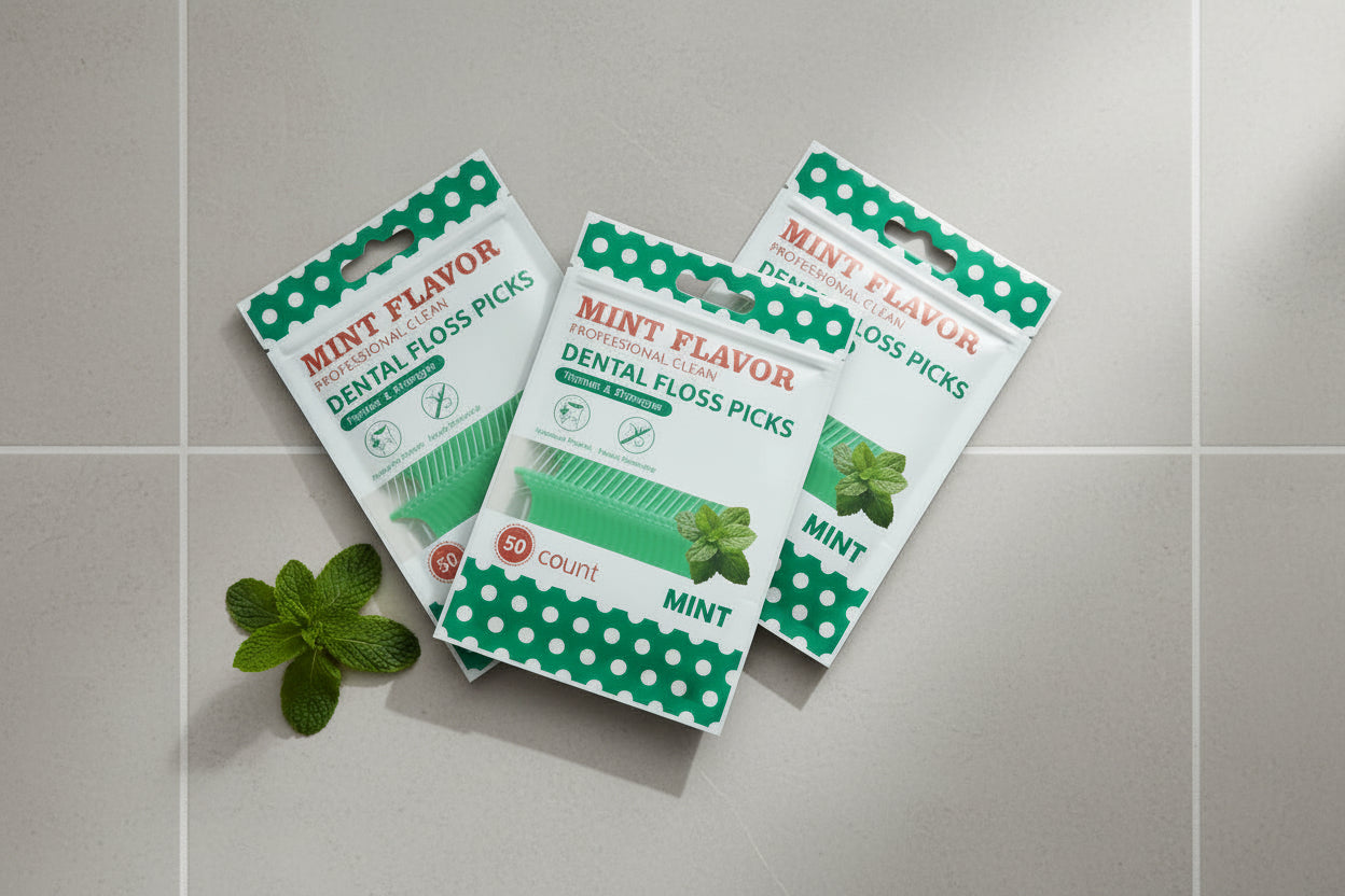 Dental Floss Sticks – 3 Pack (Best Value) – Ample Blue